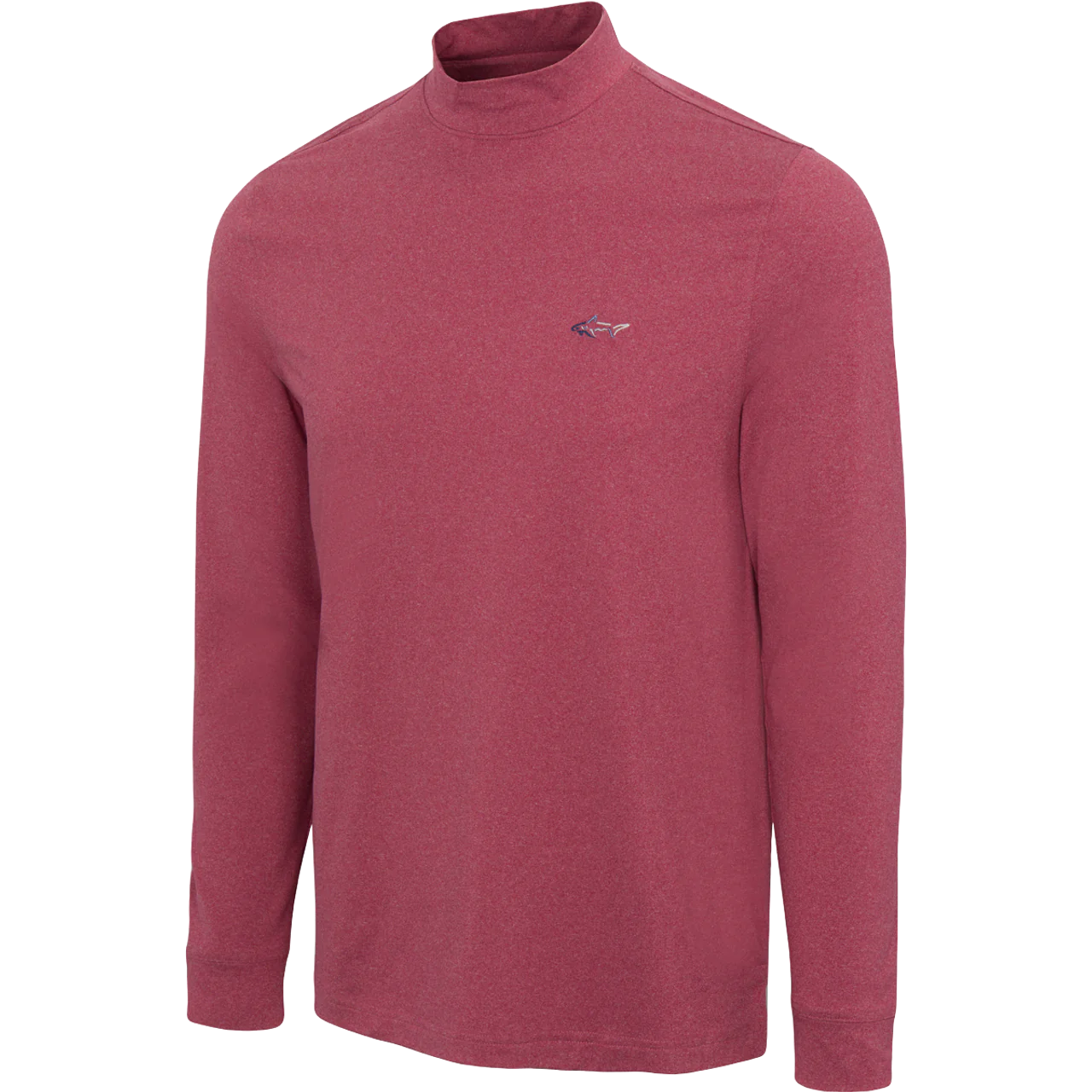 Greg Norman Signature Shark Long Sleeve Mock - Deep Rose
