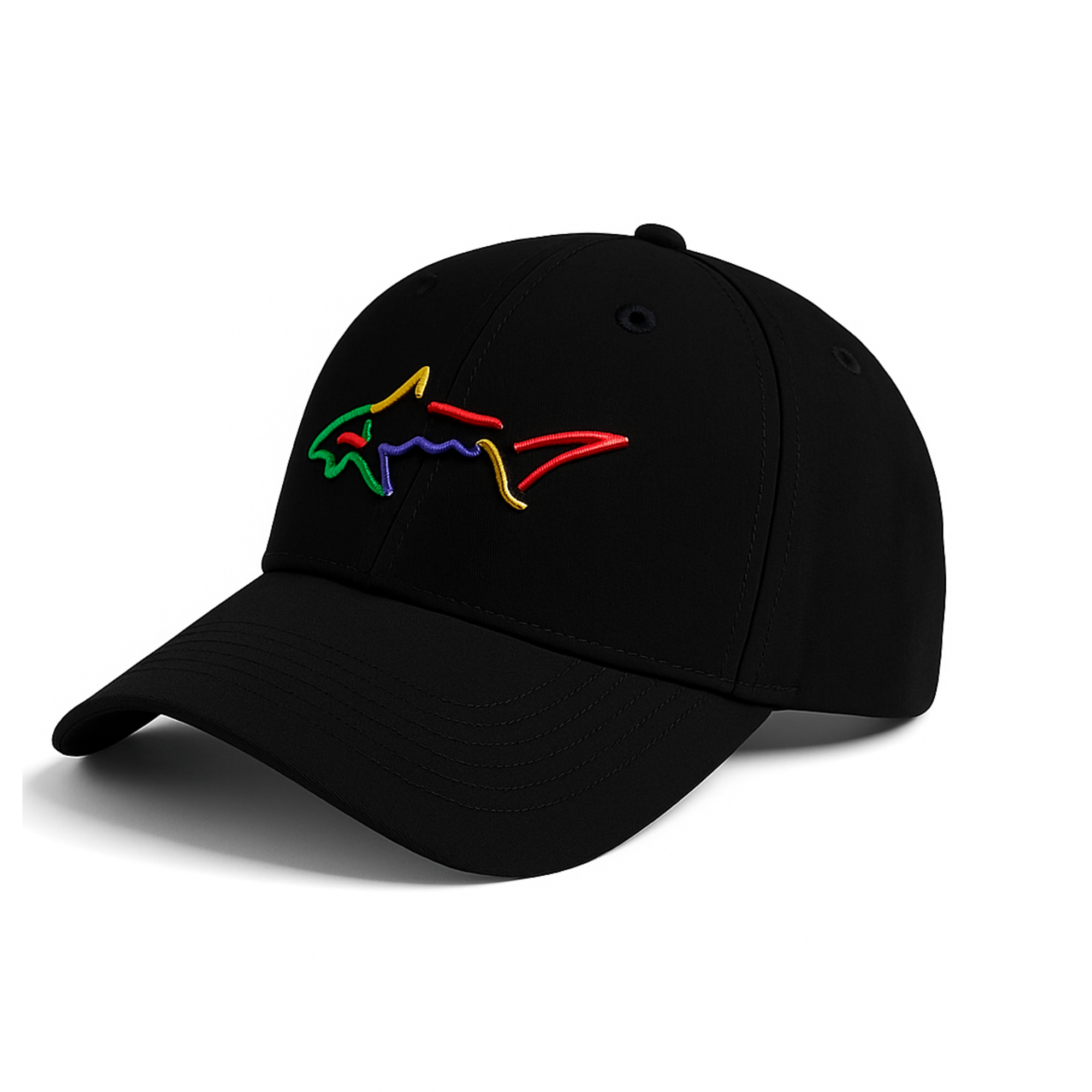Black Greg Norman Golf Cap – Signature Shark Logo | Cool & UV-Ready